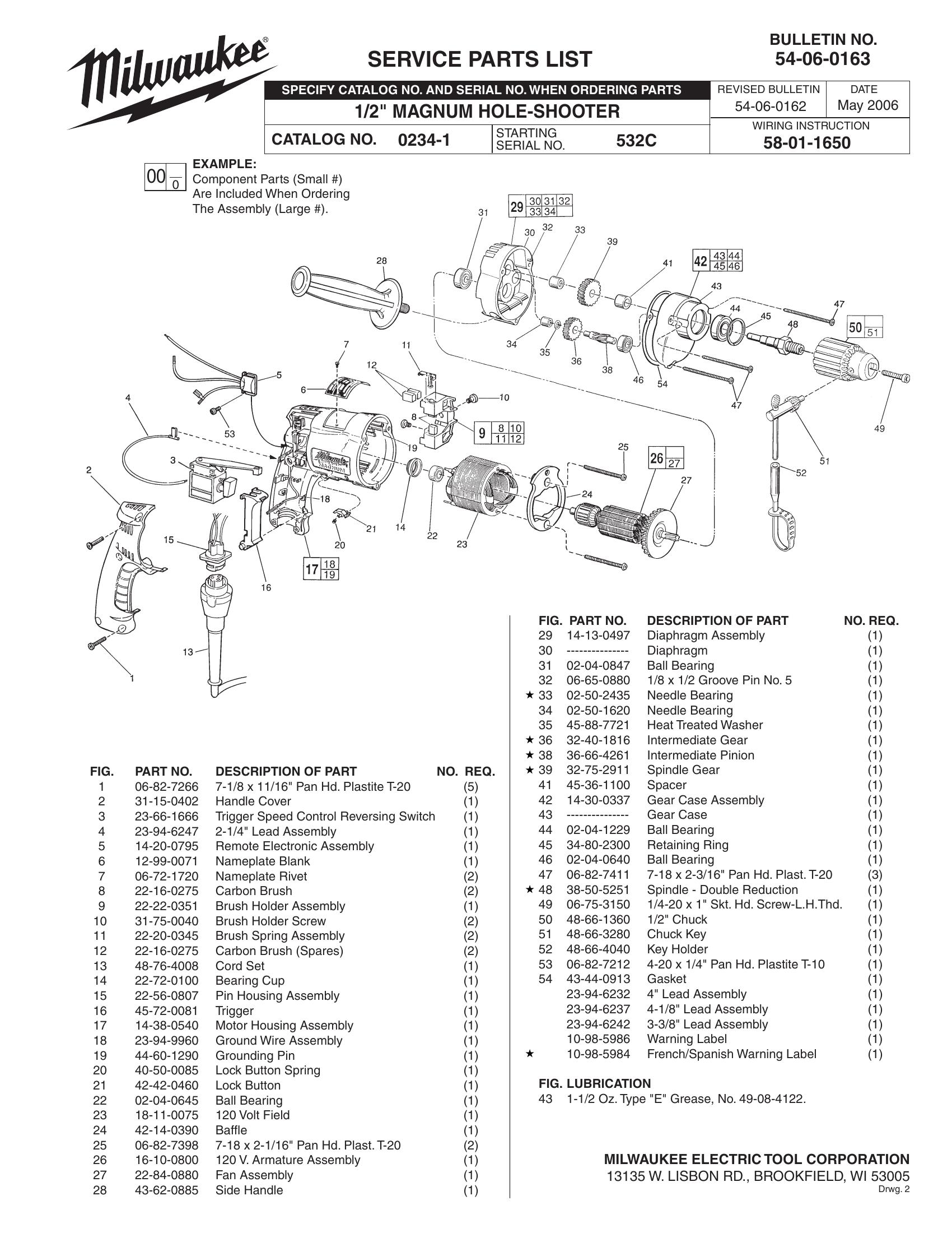 Parts for 0234-1 (SER 532C) | Powerhouse Distributing